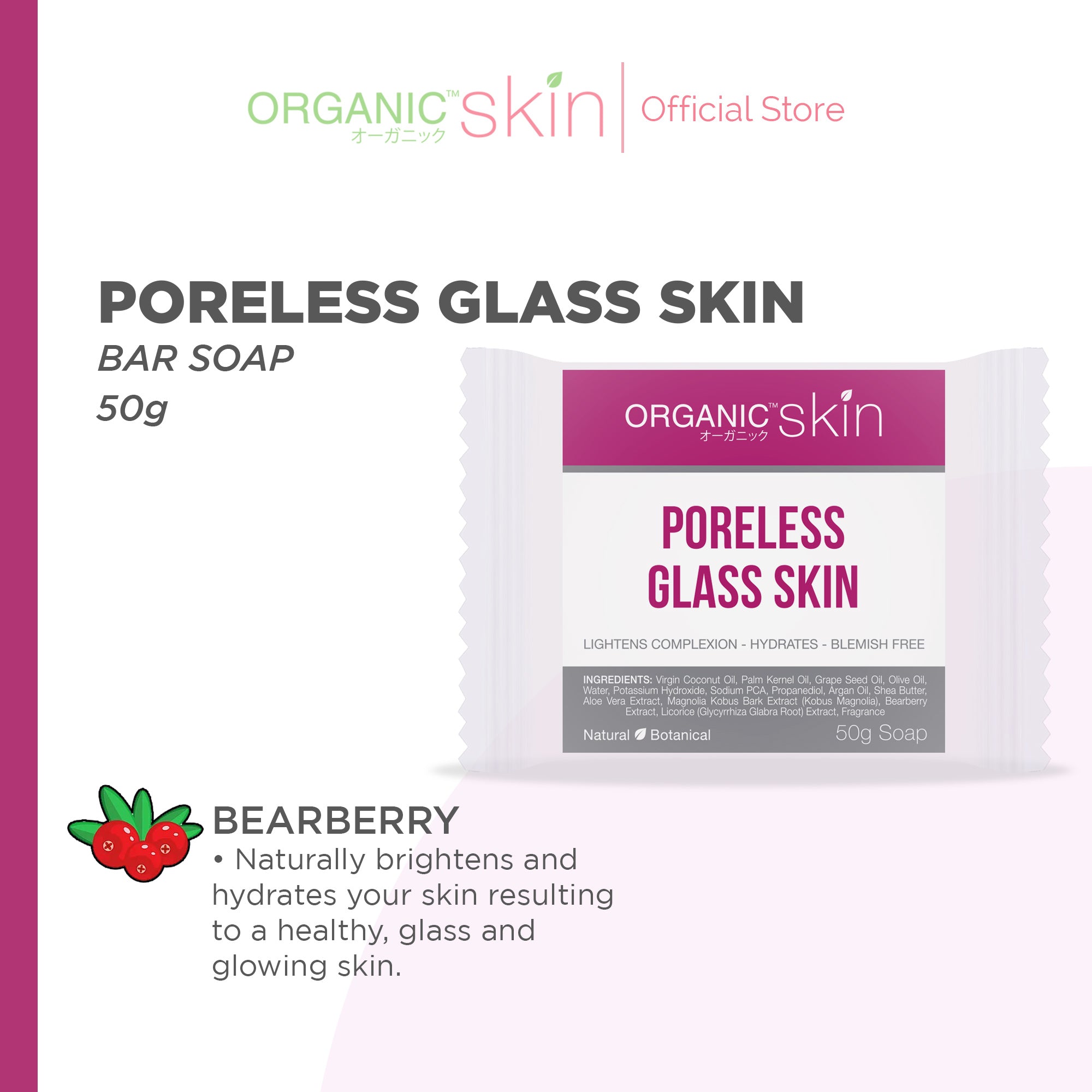 Organic Skin Japan Poreless Soap 50g Glass Skin Care